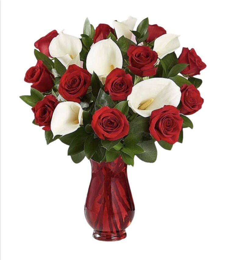 Stunning Red Rose & Calla - Carol Flowers Stunning Red Rose & Calla